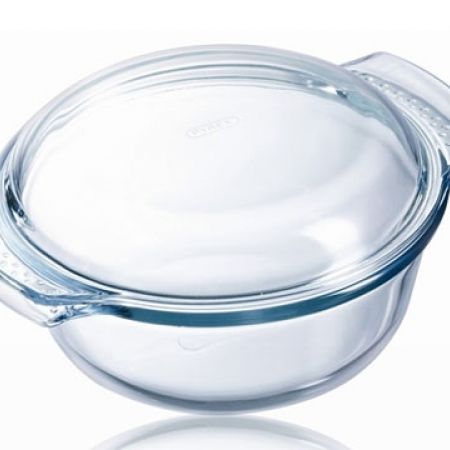 Pyrex Classic Easy Grip Borosilicate Glass Round Casserole With Lid - 1 ...