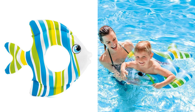 Intex Inflatable Tropical Fish Swim Ring 83 x 81 cm - Blue - Makhsoom