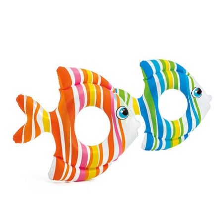 Intex Inflatable Tropical Fish Swim Ring 83 x 81 cm - Blue - Makhsoom