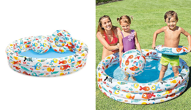 Intex Inflatable Jungle Pool Set 3 Pcs 132 x 28 cm - Fish - Makhsoom