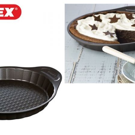Pyrex Brown Metal Asimetria Easy Grip Cake Pan 30 cm - Makhsoom