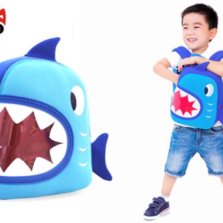 Nohoo 3D Cute Blue Baby Shark Neoprene Preschool Backpack For Kids 28.5 ...