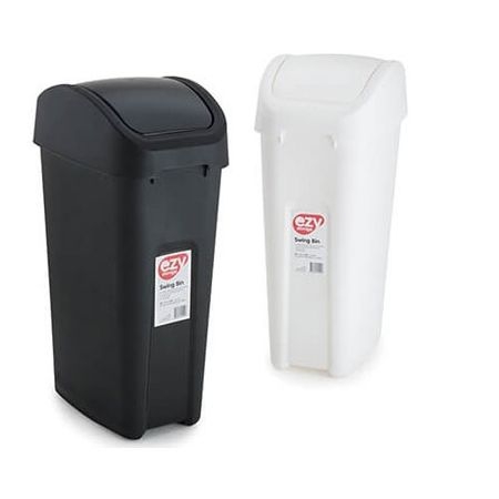 Ezy Slim Line Bin With Swing Top Lid - 32 L - Black - Makhsoom