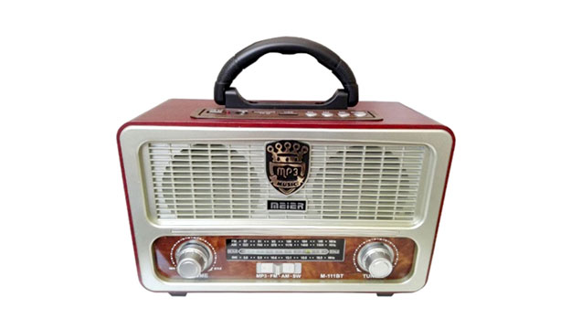 Meier M-111BT Rechargeable Nostalgic Radio Bluetooth Speaker With USB & Memory Port - Red/White ...