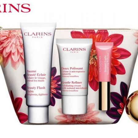 Clarins Radiance Boost Gift Set, Beauty Flash Balm 50ml + Gentle ...