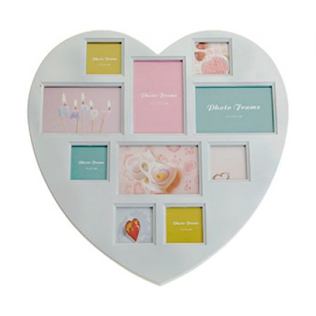 Photo Frame Heart Shape For 10 Pictures - Makhsoom