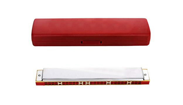 Professional Harmonica With Carrying Case - Red - Makhsoom