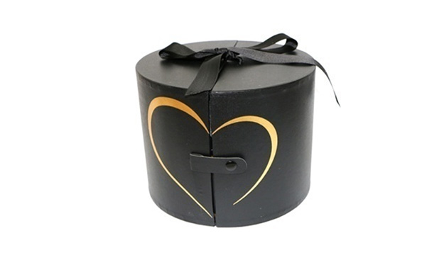 Special Classy Round Shape Gift Box 22 x 22 x 17 cm - Black - Makhsoom