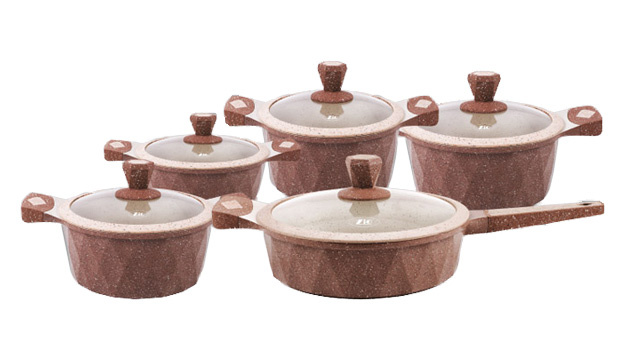 Zio Set Of Diamond Series Granit Line Cookware In Different Sizes 5 Pcs ...