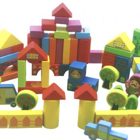 Wooden Digital Scene Blocks 100 Pcs - Makhsoom
