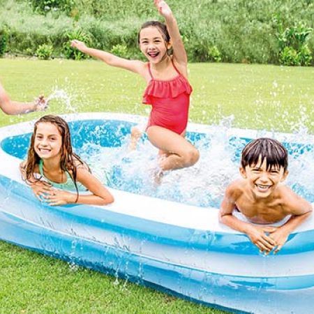 Intex Inflatable Swim Center Family Pool 262 x 175 x 56 cm - Green ...