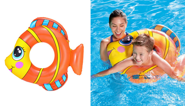 Bestway Inflatable Colorful Fish Swim Ring 81 x 76 cm - Green - Makhsoom