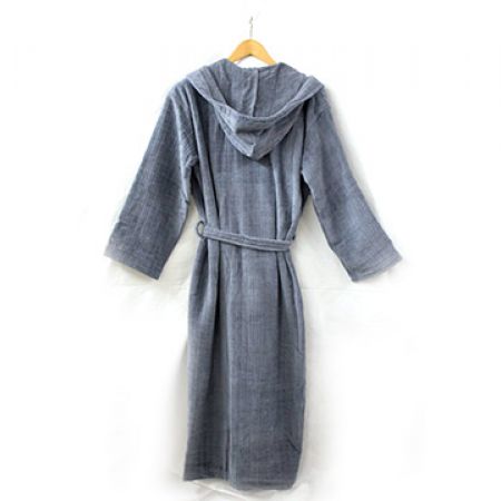 Ritz Studio Grey Kimono Velour Bathrobe - Size: Snall - Makhsoom