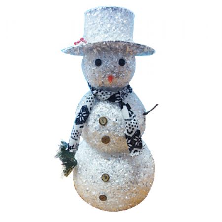 Christmas Glittery Silver Snowman 40 cm - Makhsoom