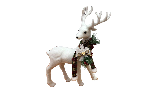 Christmas Decoration Standing White Deer 30 cm - Model 1 - Makhsoom