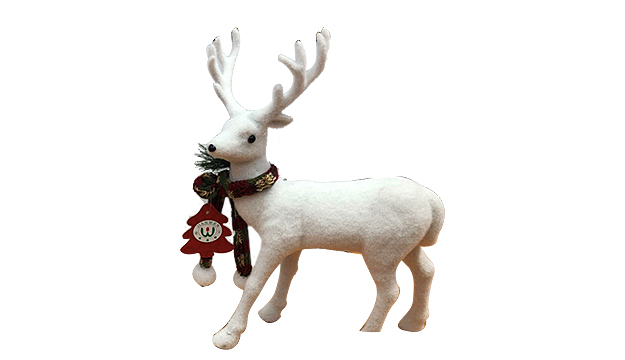 Christmas Decoration Standing White Deer 30 cm - Model 1 - Makhsoom