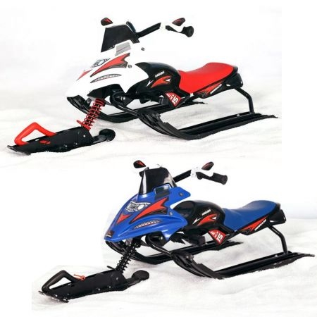Snow Sledge Sleigh Iron Motorcycle Sled - Blue - Makhsoom