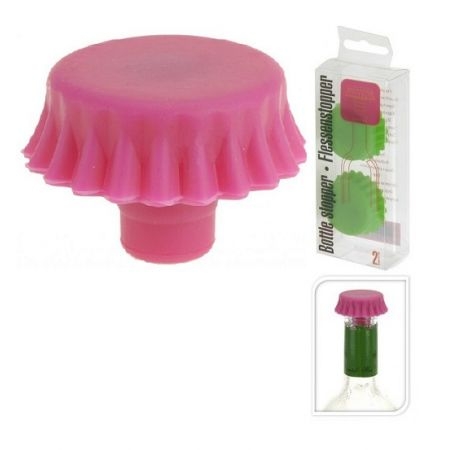 Set Of Silicone Bottle Cap 2 Pcs - Pink - Makhsoom