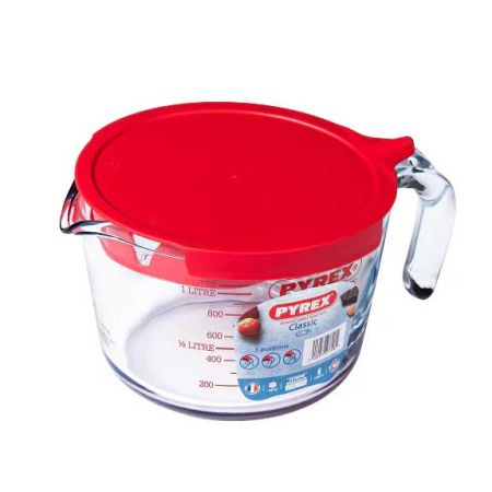Pyrex Classic Borosilicate Glass Measure Jug With Lid 1 L - Makhsoom