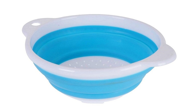 Collapsible Silicone Folding Colander - Blue - Makhsoom