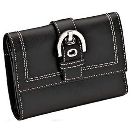 Morellato Black Genuine Leather Wallet With Details & Buckle - Makhsoom