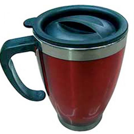 Stainless Steel Travel Mug With Anti-Spill Lid Red - Makhsoom