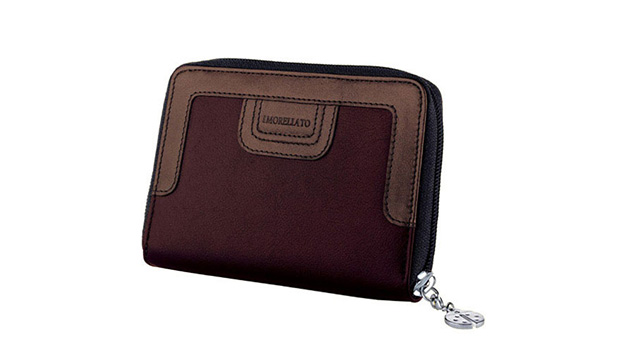 Morellato Genuine Classic Wallet With Pendant Zip For Women - Chocolate ...