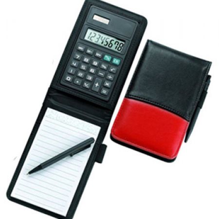 Leather Notepad With Calculator & Pen - Makhsoom