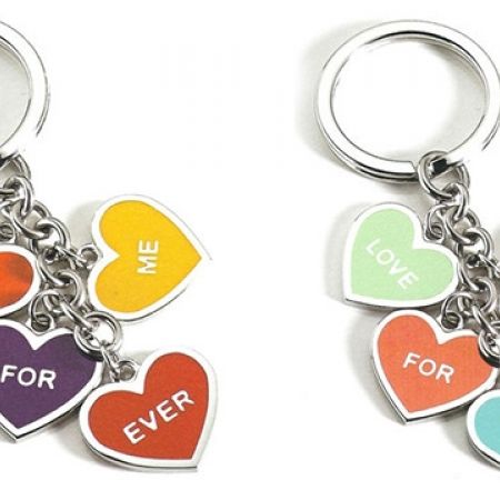 Morellato Stainless Love Me For Ever Hearts Keychain - Pink/Light Blue ...