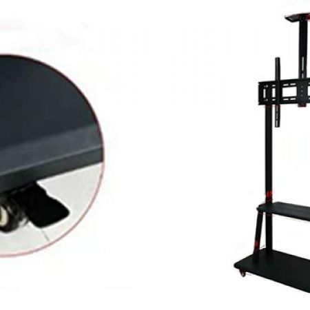 Hay-Tech TV Stand With TV Mount With Wheels - Makhsoom