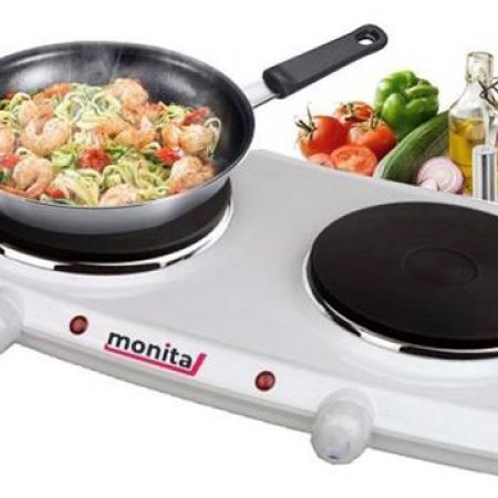 Monita Electric Stainless Steel Double Cooking Plate Silver 2250 W 47 x ...