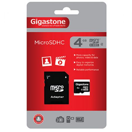 Gigastone Memory Micro SD 4 GB With Adapter Class 4 - Makhsoom