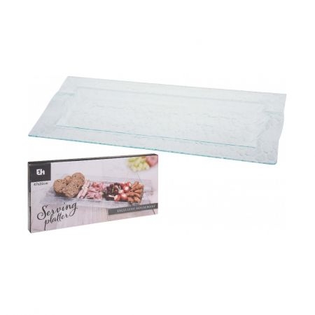 Glass Rectangular Serving Plate 47 x 22 cm - Makhsoom