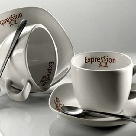 Delonghi Set Of Expression Ceramic Espresso Cups 2 Cups + 2 Plates + 2 ...