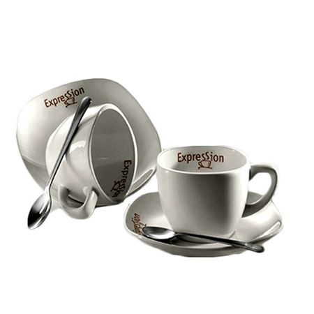 Delonghi Set Of Expression Ceramic Espresso Cups 2 Cups + 2 Plates + 2 ...