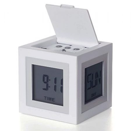 Lexon Cubissimo LCD Alarm Clock - Lime - Makhsoom