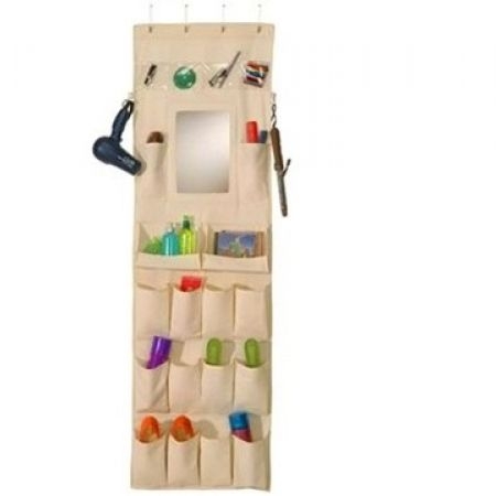 20-Pocket Hanging Organizer With Mirror - Makhsoom